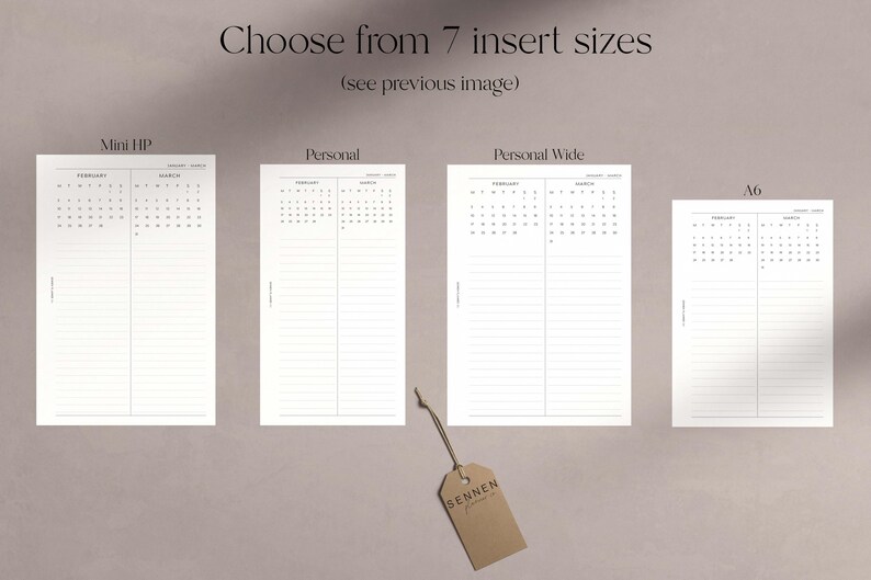 PRINTED 2025 Quarterly Overview Planner Insert, 2025 Calendar, Year at ...