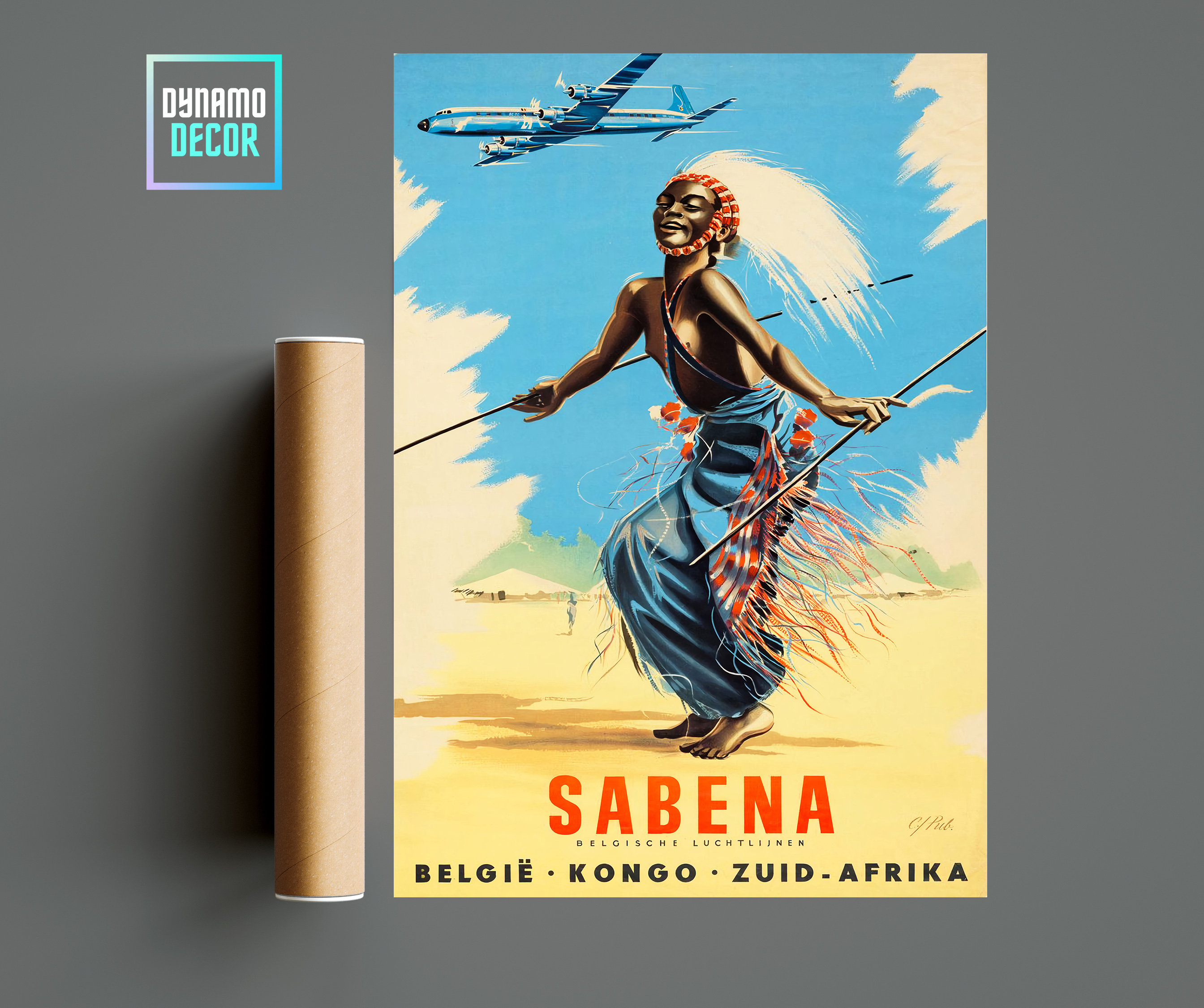Sabena Africa - Africa Travel Poster - Vintage Retro Travel Wall Art ...
