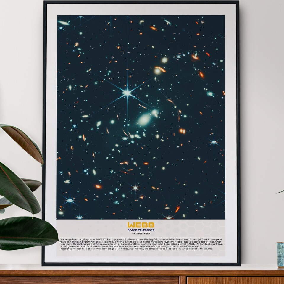 Webb's First Deep Field Poster, James Webb Space Telescope Poster ...
