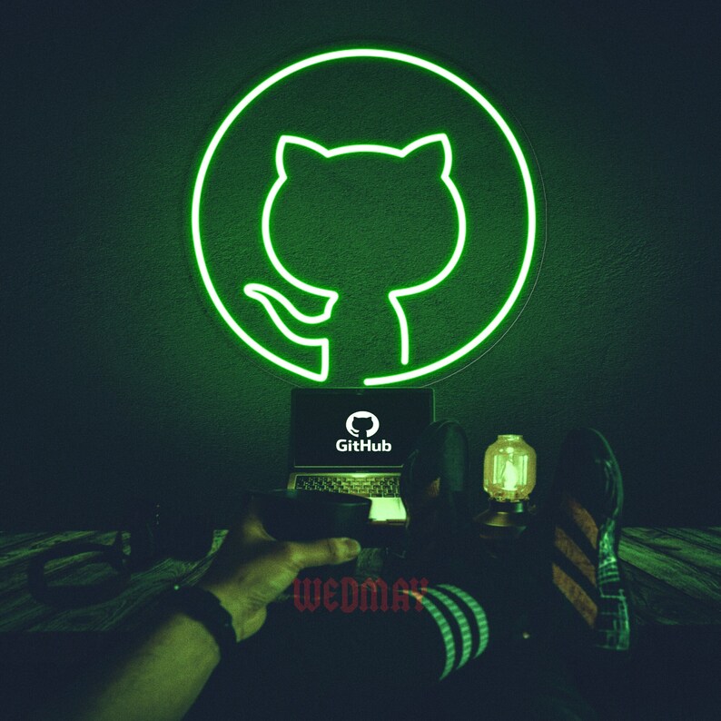 Github Neon Light Sign Wall Decor Octocat Led Light Gamer Room Neon Sign Man Cave Wall Lamp - Etsy