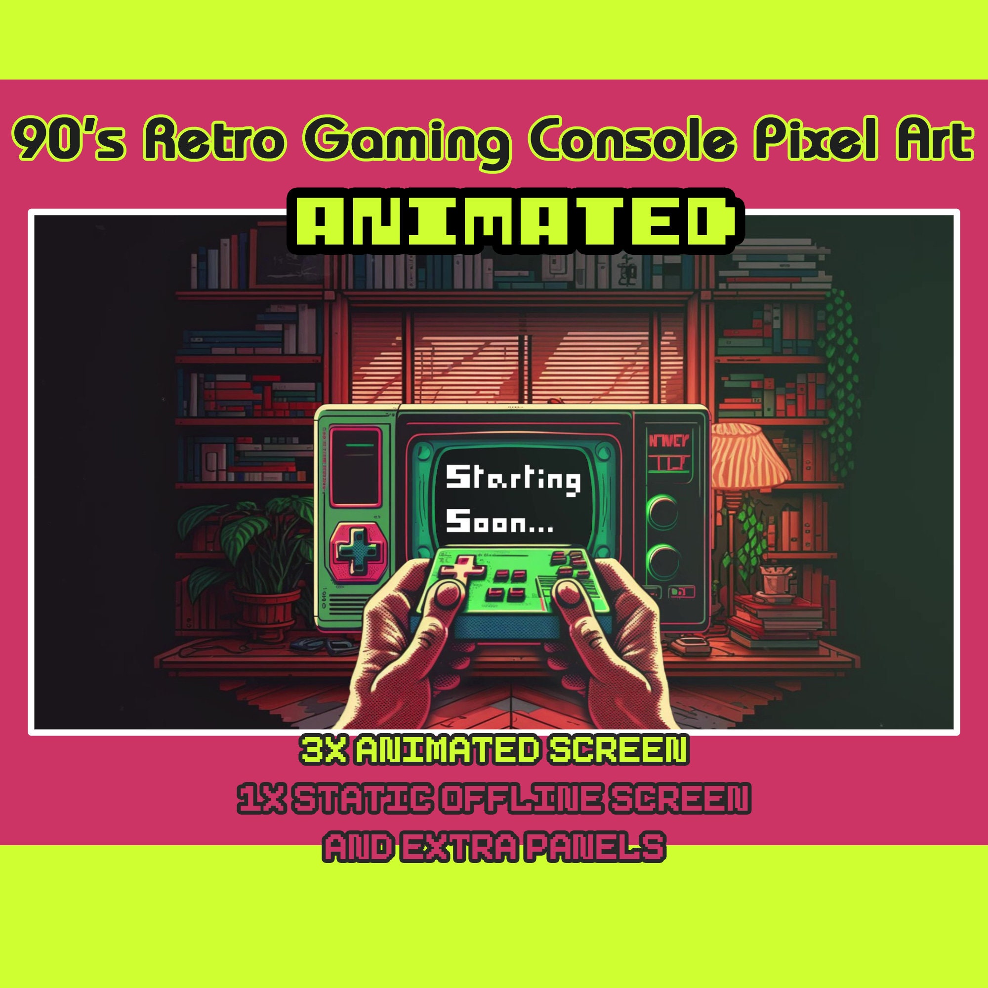 Animated 90's Classic Retro Gaming Console Pixel Art - Etsy