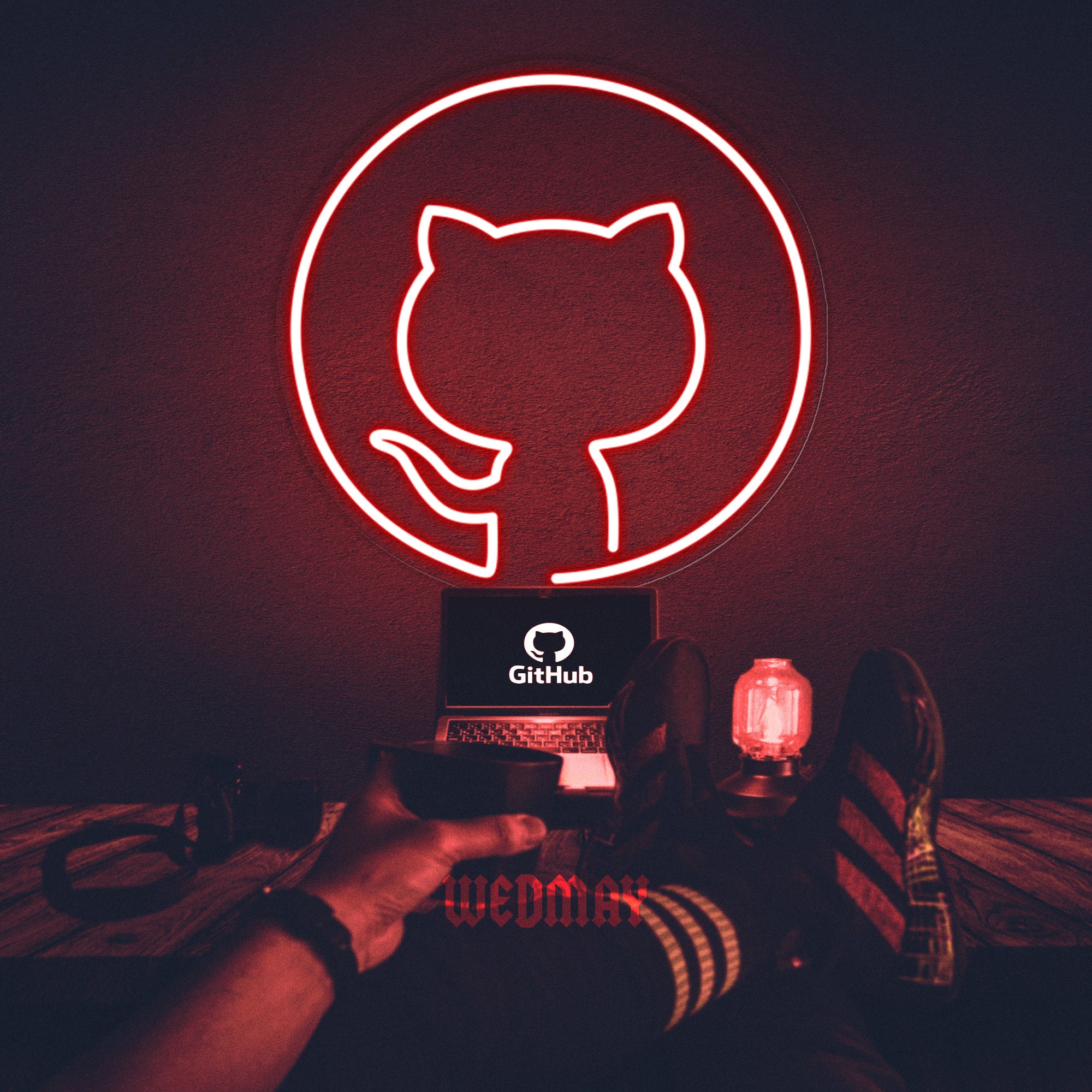 Github Neon Light Sign Wall Decor Octocat Led Light Gamer Room Neon Sign Man Cave Wall Lamp - Etsy