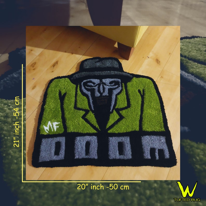 MF Doom Tufted Rug Flufy Custom Rug MF Doom Gift Rap Lover Decor Custom ...