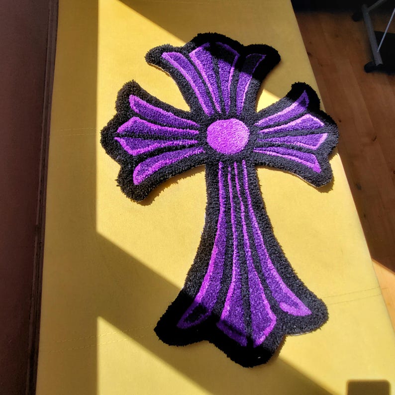 Chrome Hearts Cross Rug Gothic Cross Tufted Rug - Etsy