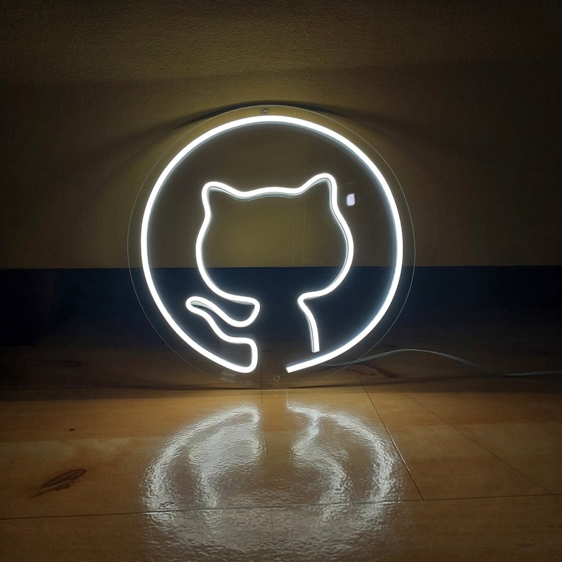 Github Neon Light Sign Wall Decor Octocat Led Light Gamer Room Neon ...