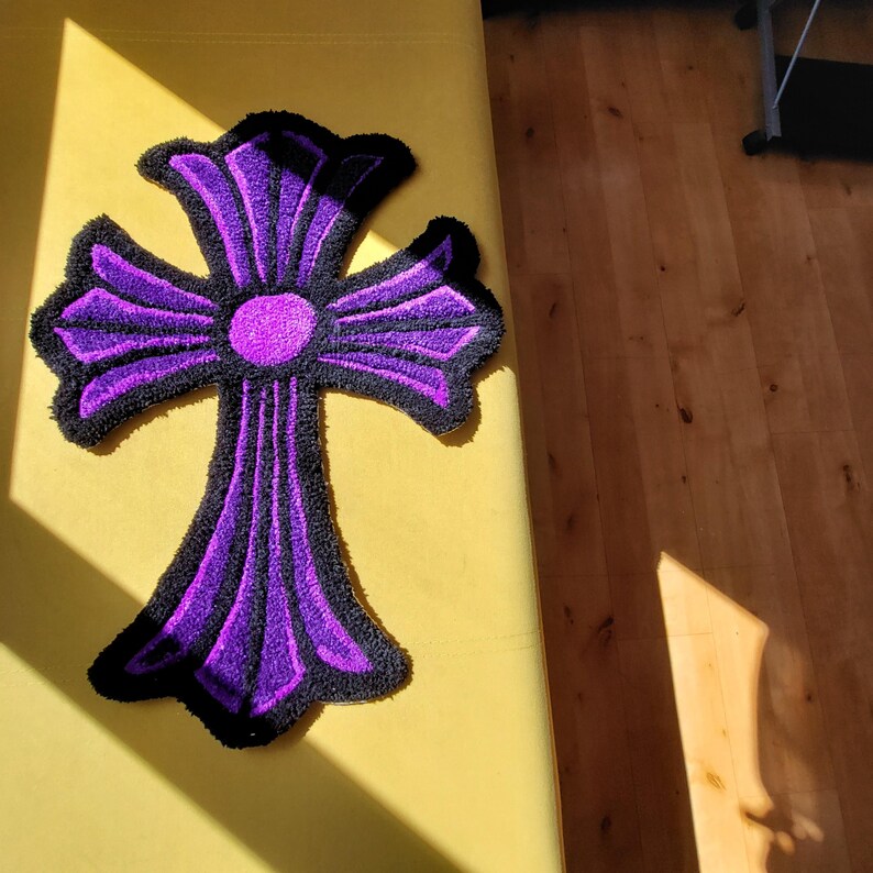 Chrome Hearts Cross Rug Gothic Cross Tufted Rug - Etsy