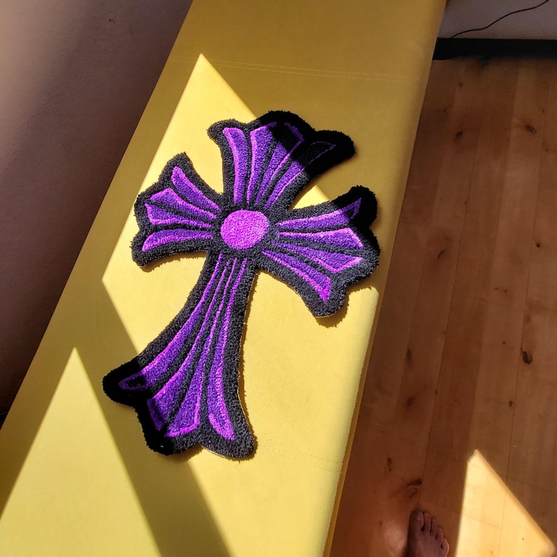 Chrome Hearts Cross Rug Gothic Cross Tufted Rug - Etsy