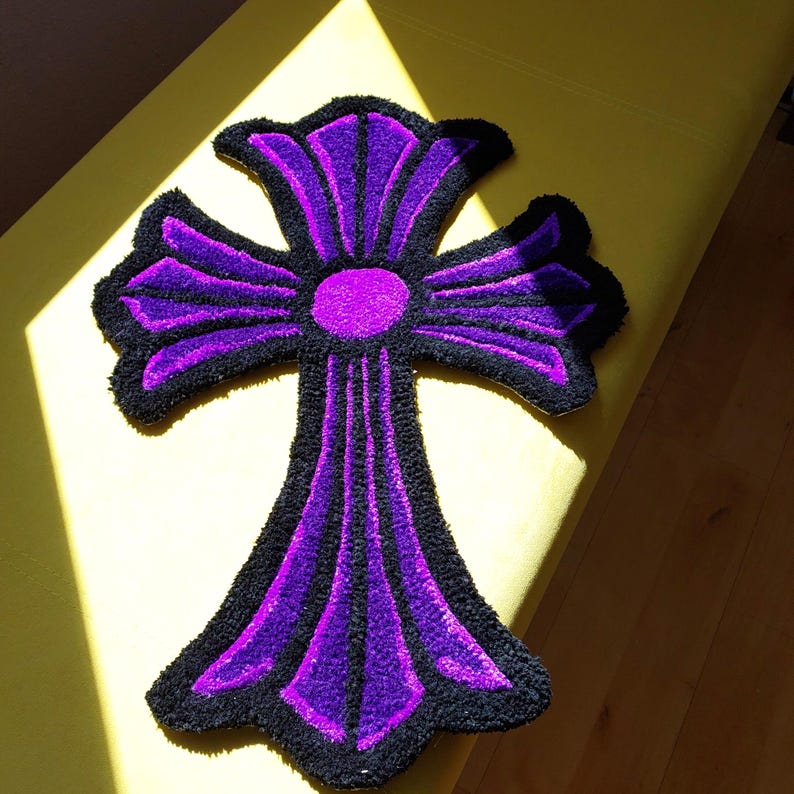 Chrome Hearts Cross Rug Gothic Cross Tufted Rug - Etsy
