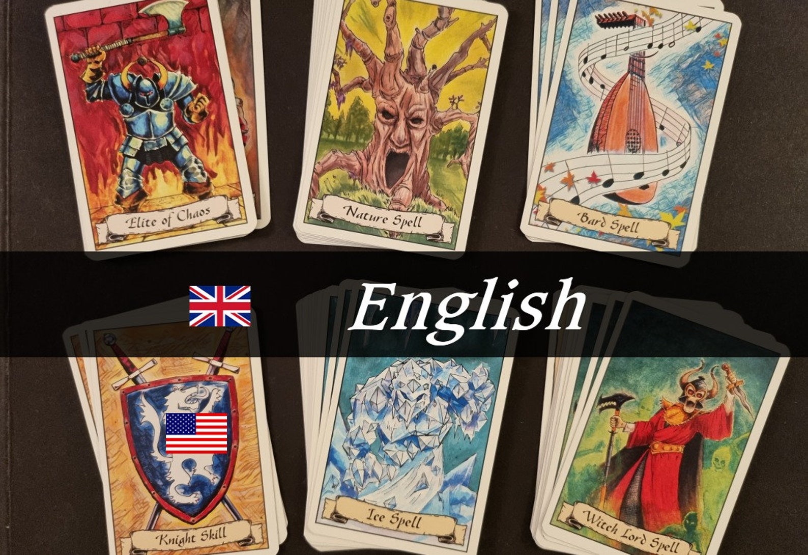 English Bundle Set: Nature, Ice, Bard and Witch Lord Spells Knight ...
