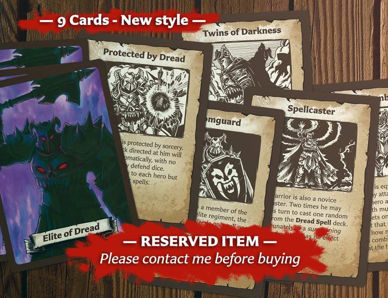 RESERVED Dread Event Skills Spells Elite Cards for Heroquest 2021 2024 ...
