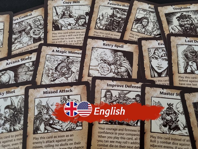 Hero Skill Cards: Custom Heroquest Add-on 2021 Style for Barbarian ...