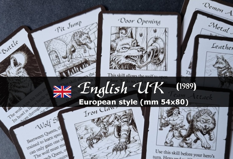Wolf Skill Cards & Equipment: Custom Heroquest Add-on (1989 EU Style ...