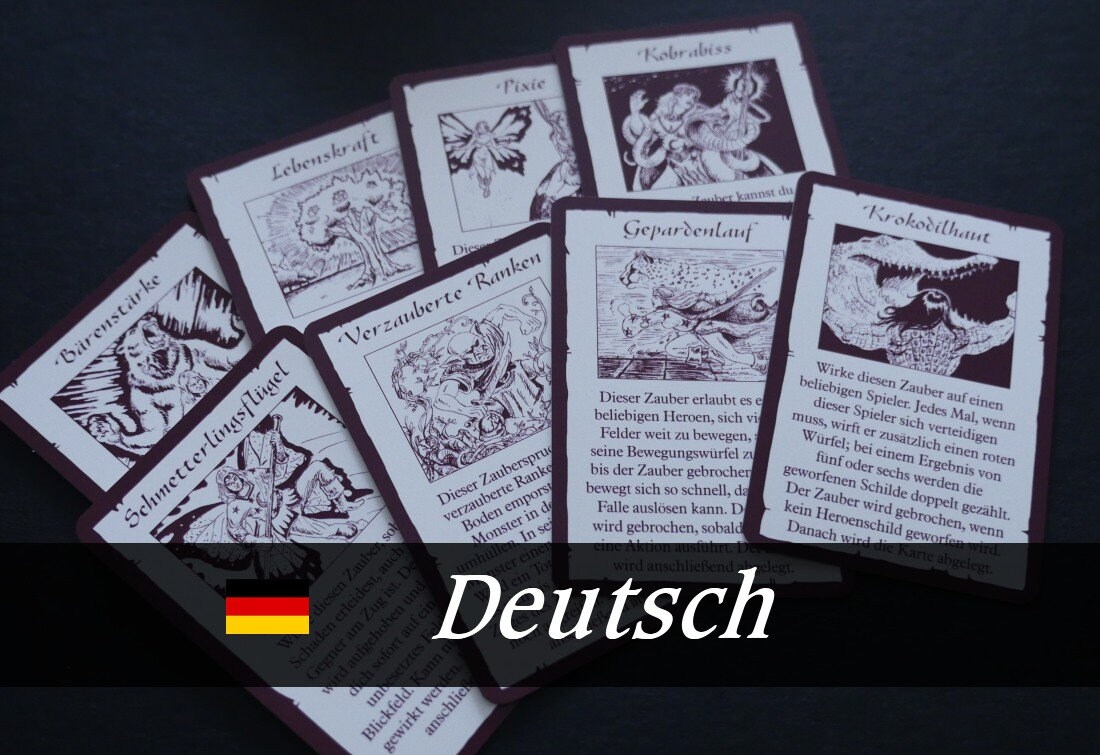 Nature Spell Custom Cards Great for Heroquest English Deutsch - Etsy