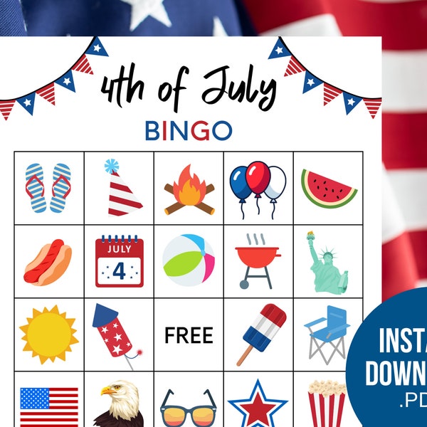 4th of July Bingo - Etsy