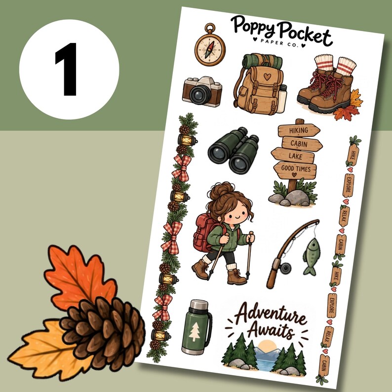 Cozy Cabin Weekend Sticker Set | Fall Cabin Stickers | Autumn Planner ...