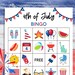4th of July Bingo Patriotic Party Game - Printable Party Game for ...
