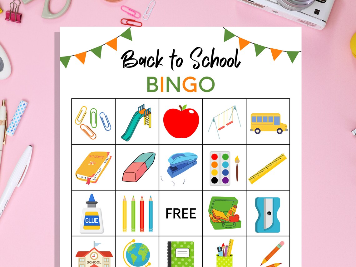 Back to School Bingo Party Game - Printable Party Game for Kids - Etsy