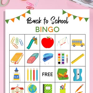 Back to School Bingo Party Game - Printable Party Game for Kids - Etsy