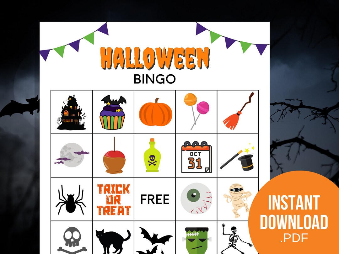 Halloween Bingo Party Game - Printable Party Game for Halloween - Etsy