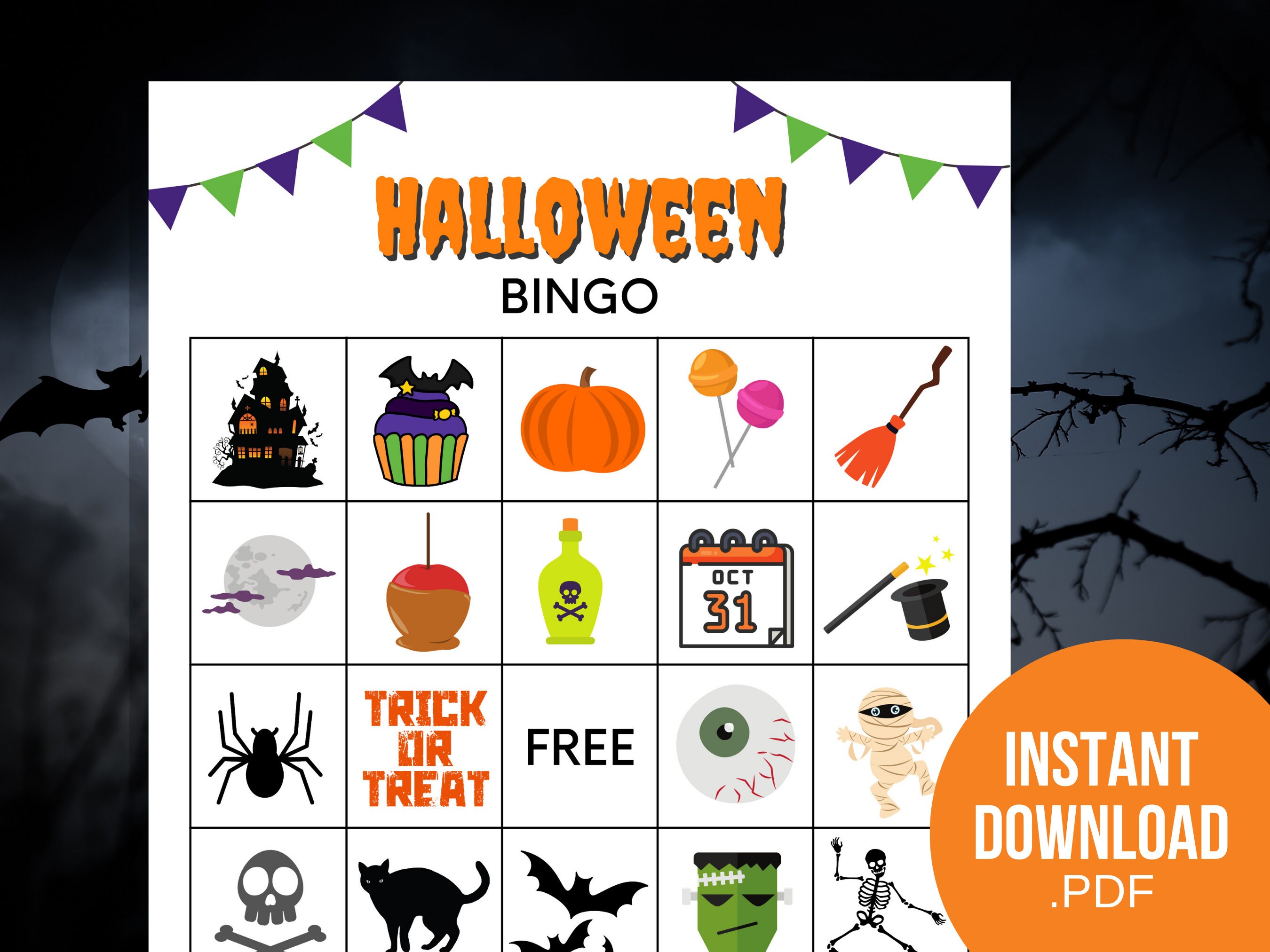 Halloween Bingo Party Game - Printable Party Game for Halloween - Etsy