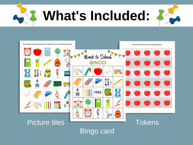 Back to School Bingo Party Game - Printable Party Game for Kids - Etsy