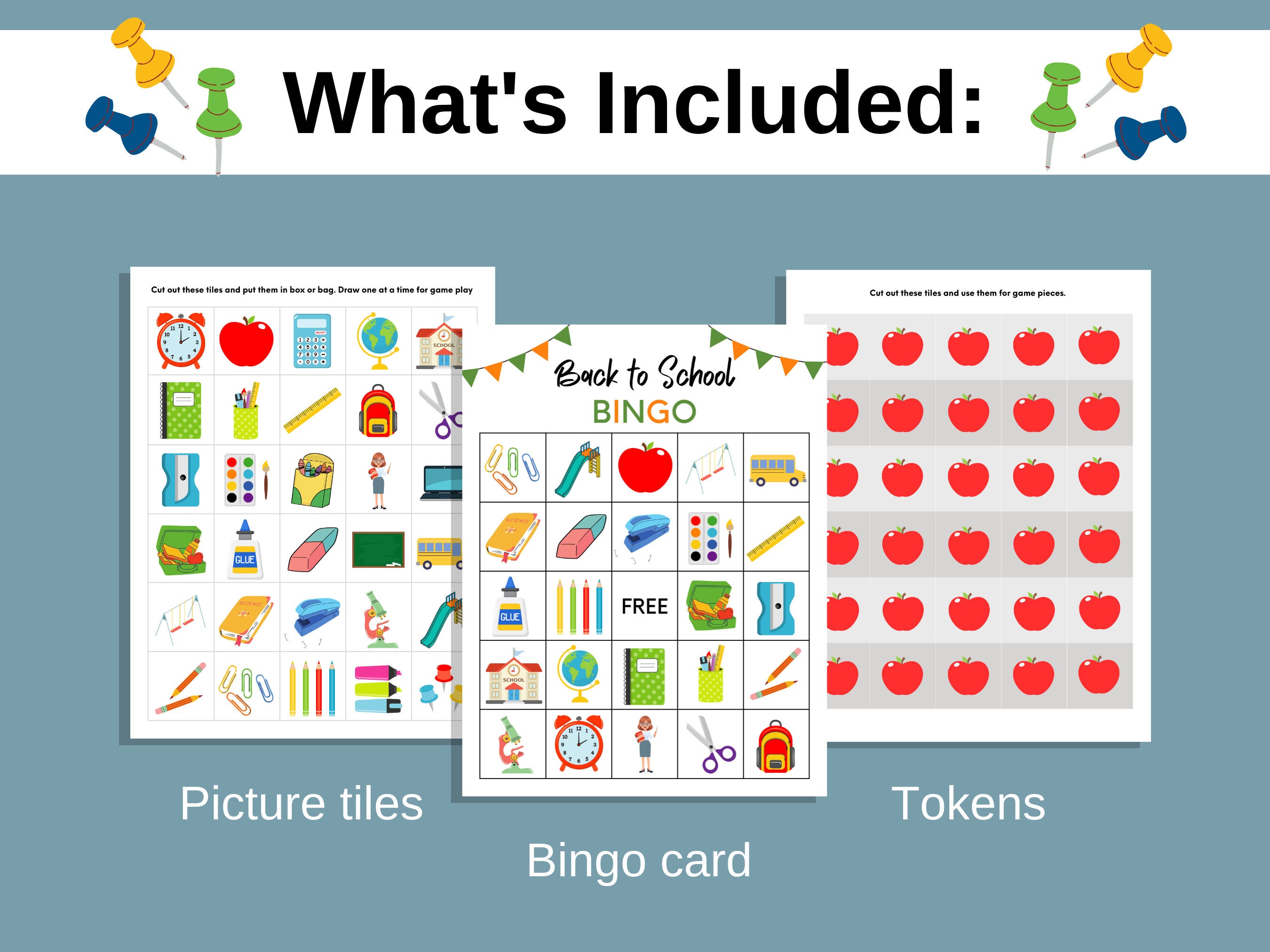 Back to School Bingo Party Game - Printable Party Game for Kids - Etsy