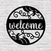 PUMPKIN DOOR HANGER Fall Welcome Sign Round Metal Sign Metal Door Sign ...