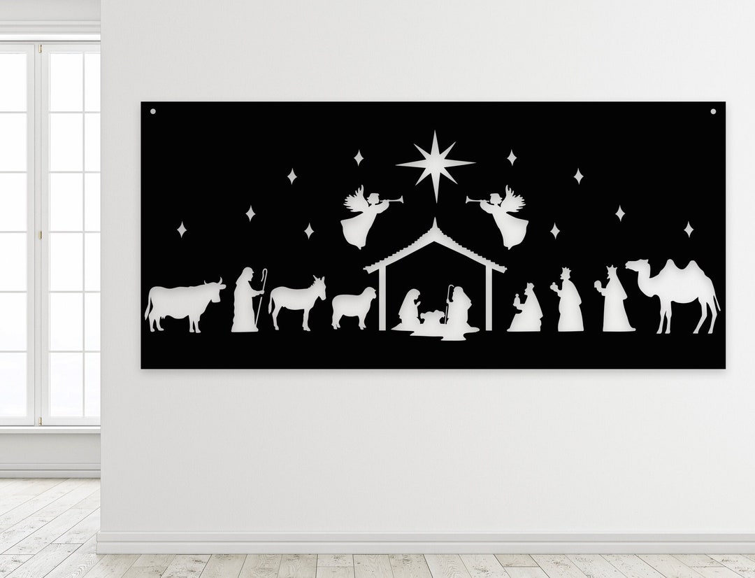 NATIVITY SCENE Outdoor Nativity Set Nativity Sign Christmas - Etsy
