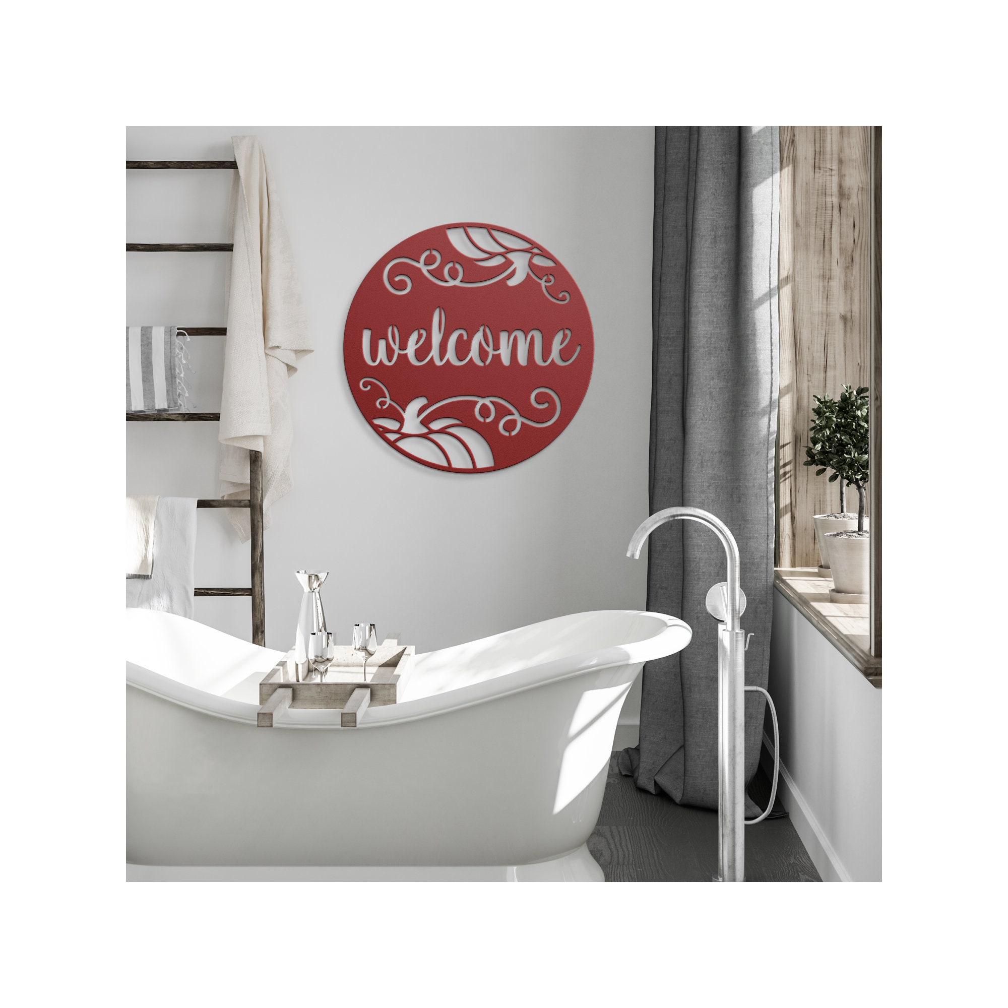 PUMPKIN DOOR HANGER Fall Welcome Sign Round Metal Sign Metal Door Sign ...