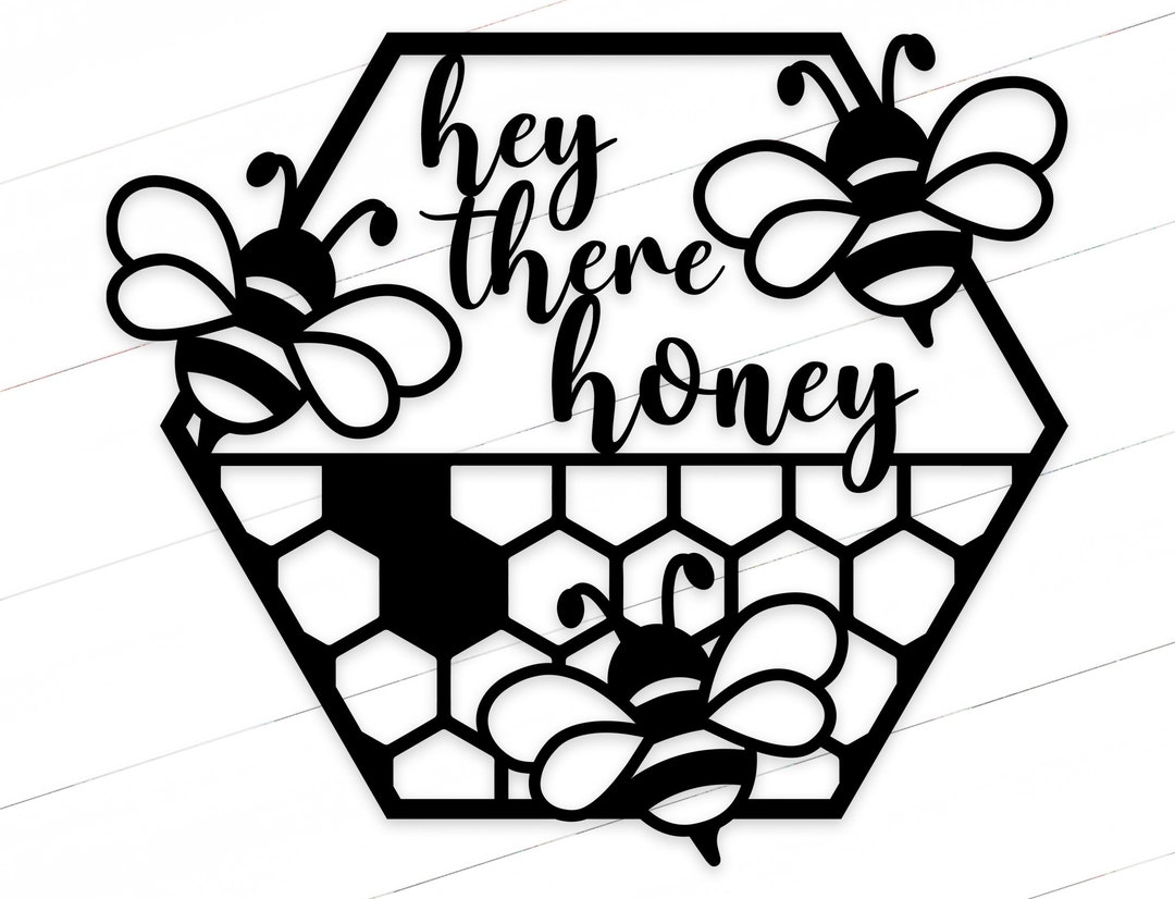 HEY THERE HONEY Bee Sign Bee Lover Gift Bee Metal Wall Art Honey Sign ...