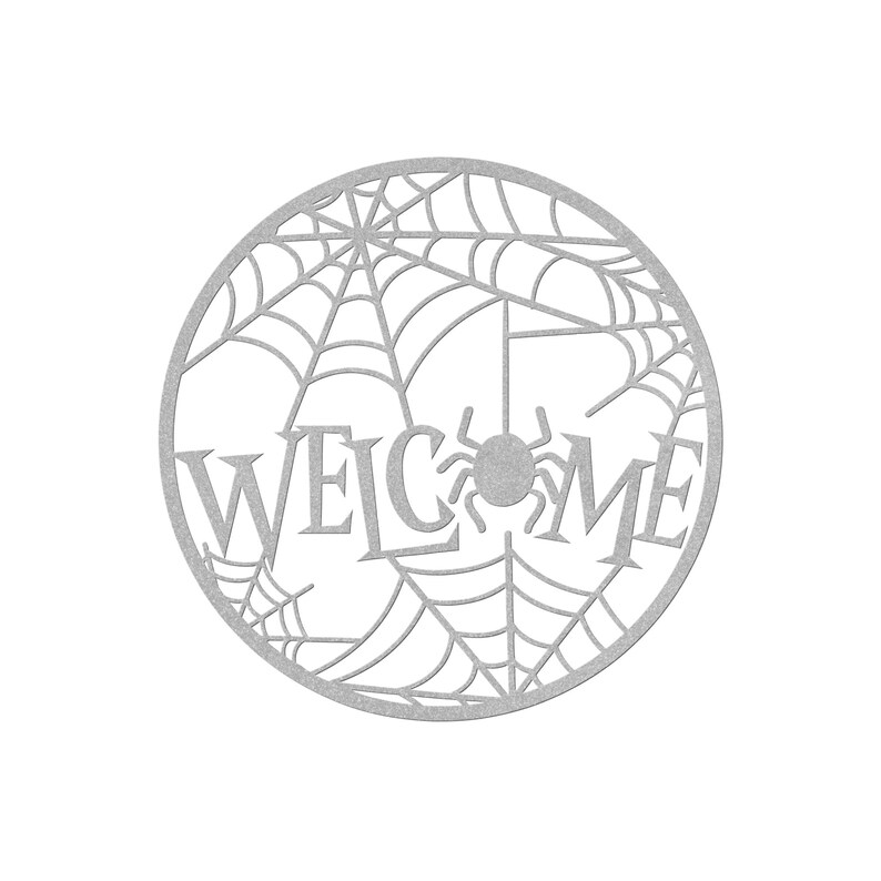 HALLOWEEN WELCOME SIGN Spider Sign Spider Web Sign Round Metal Sign ...