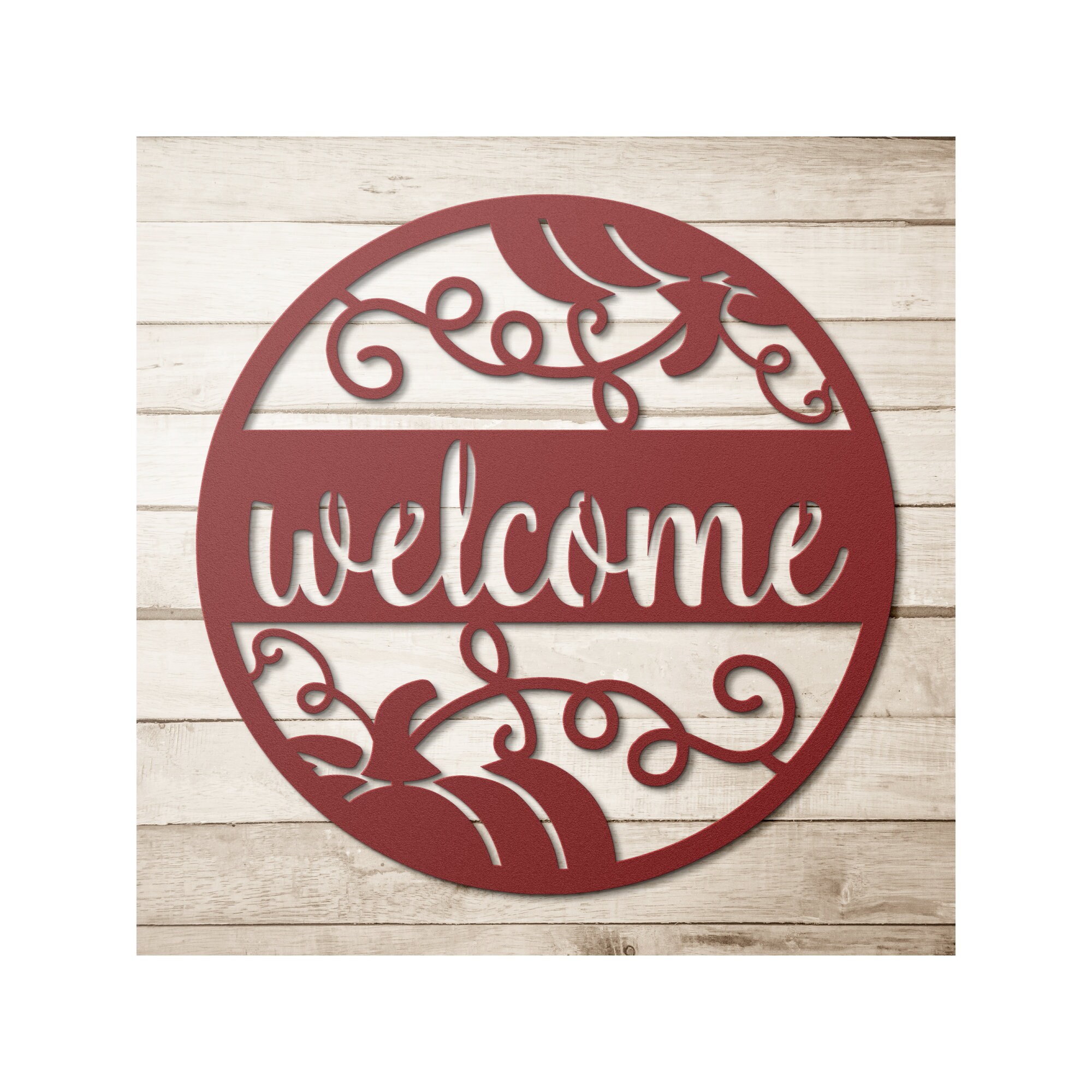 PUMPKIN DOOR HANGER Fall Welcome Sign Round Metal Sign Metal Door Sign ...