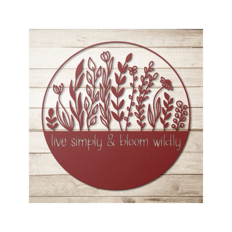 LIVE SIMPLY BLOOM Wildly Sign Bloom Sign Spring Porch Sign Boho Flower ...