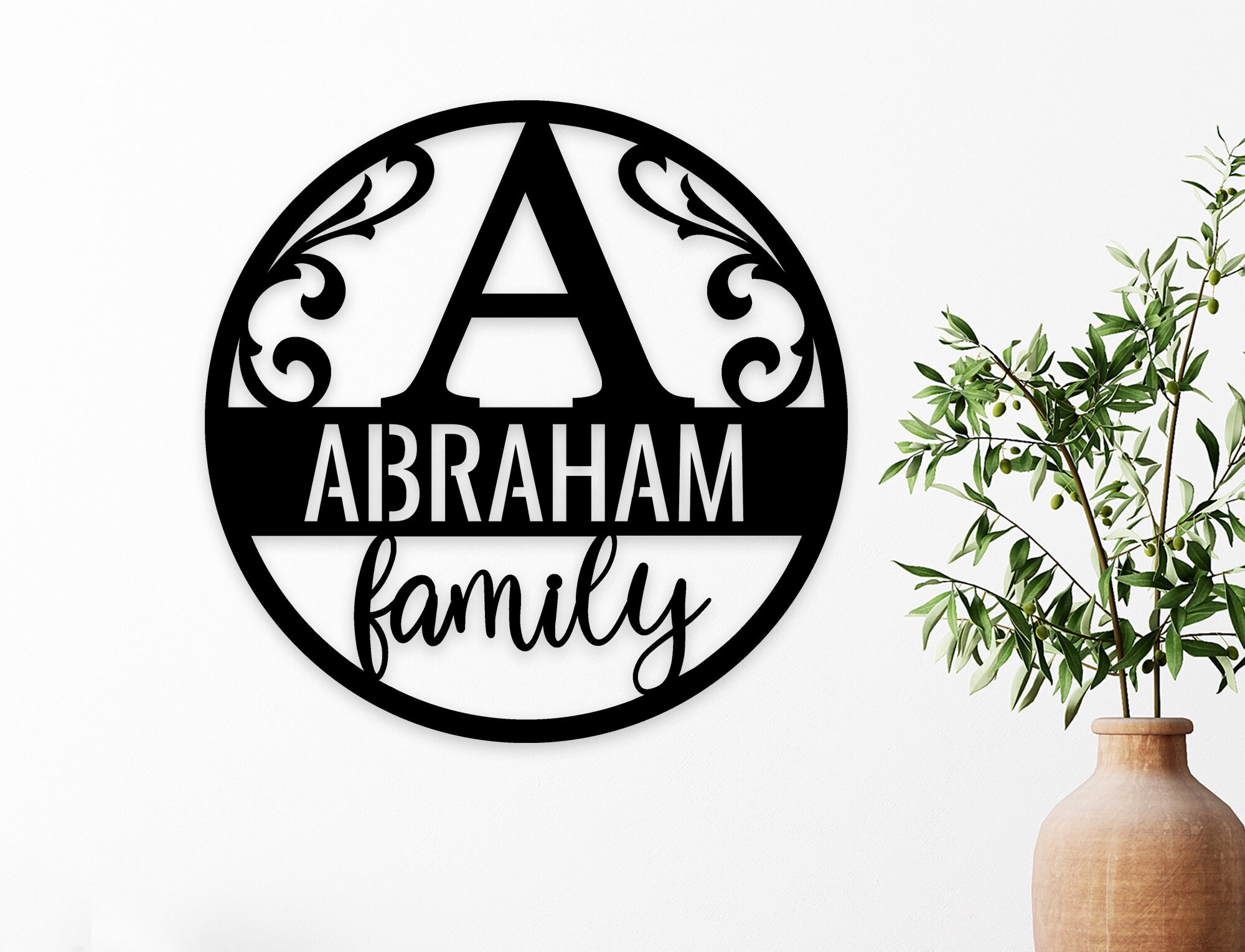 METAL MONOGRAM SIGN Last Name Metal Sign Personalized Family Name Metal ...