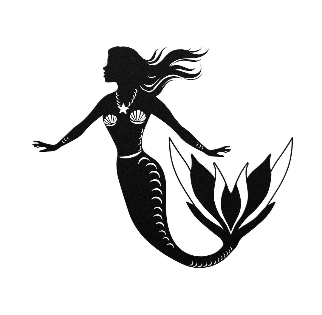 MERMAID METAL ART Large Outdoor Metal Wall Art Mermaid Nursery ...