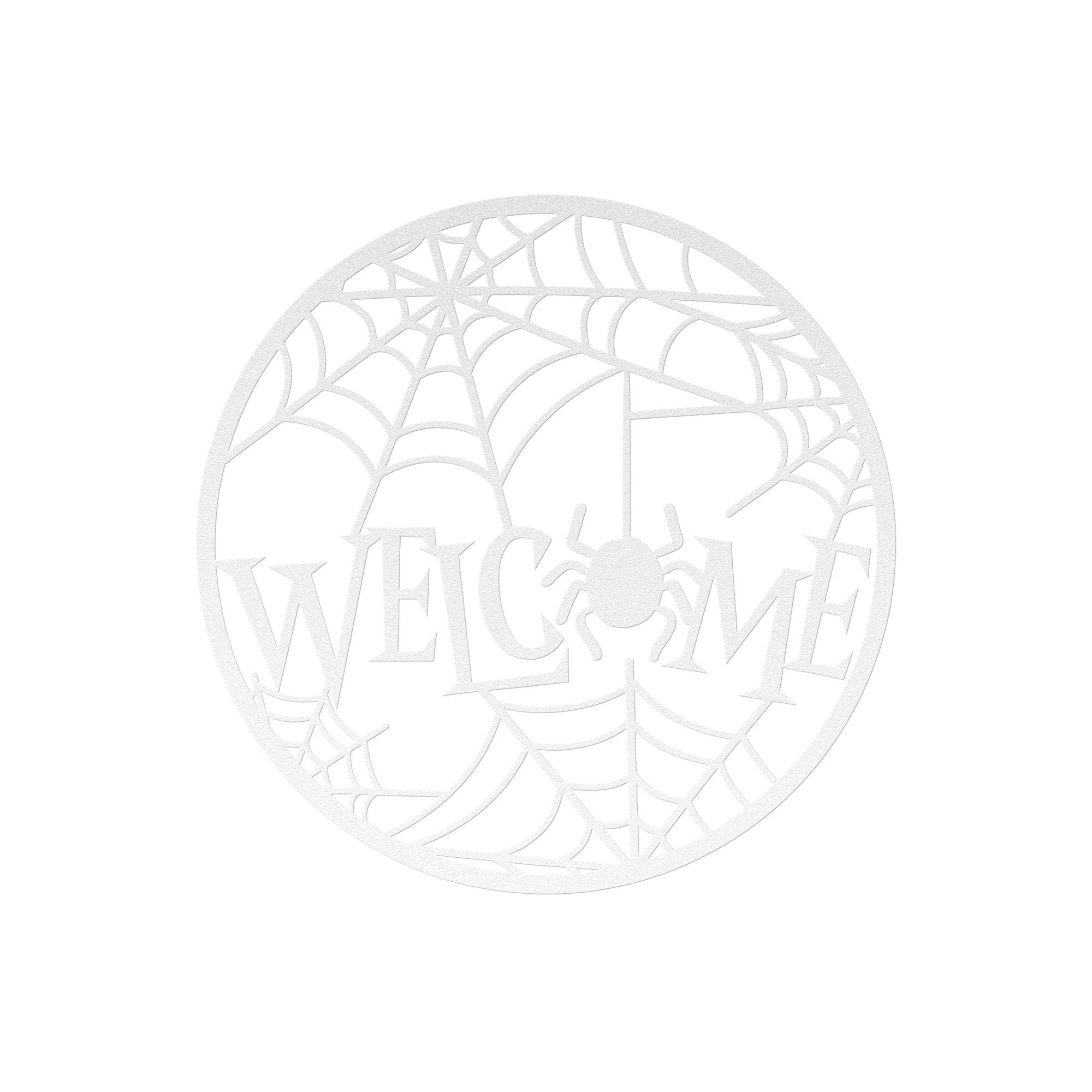 HALLOWEEN WELCOME SIGN Spider Sign Spider Web Sign Round Metal Sign ...