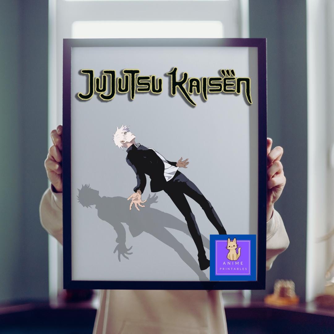 JJK Gojo Minimal Printable Poster. PDF and PNG A3 - Etsy