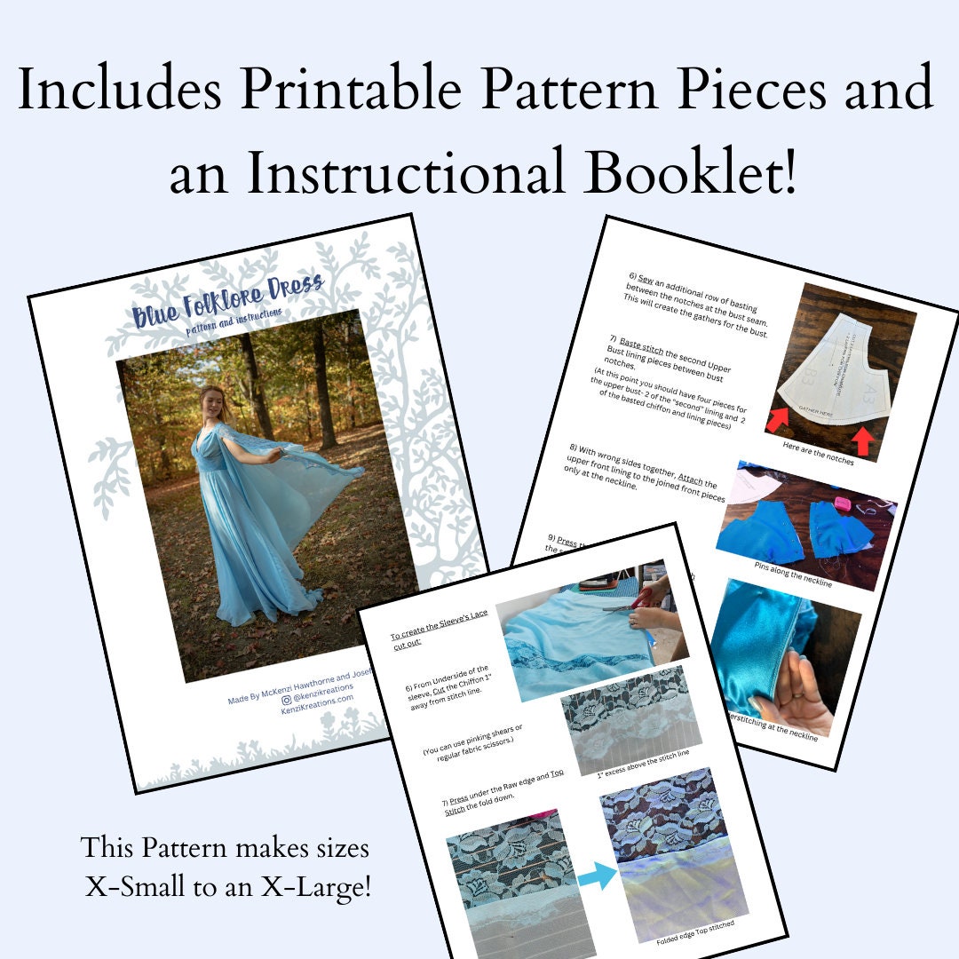 Blue Folklore Dress Pattern PDF Taylor Swift Inspired Sewing - Etsy Australia