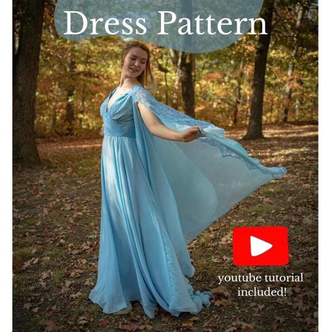 Blue Dress Sewing Pattern: Taylor Inspired Gown (PDF) - Etsy