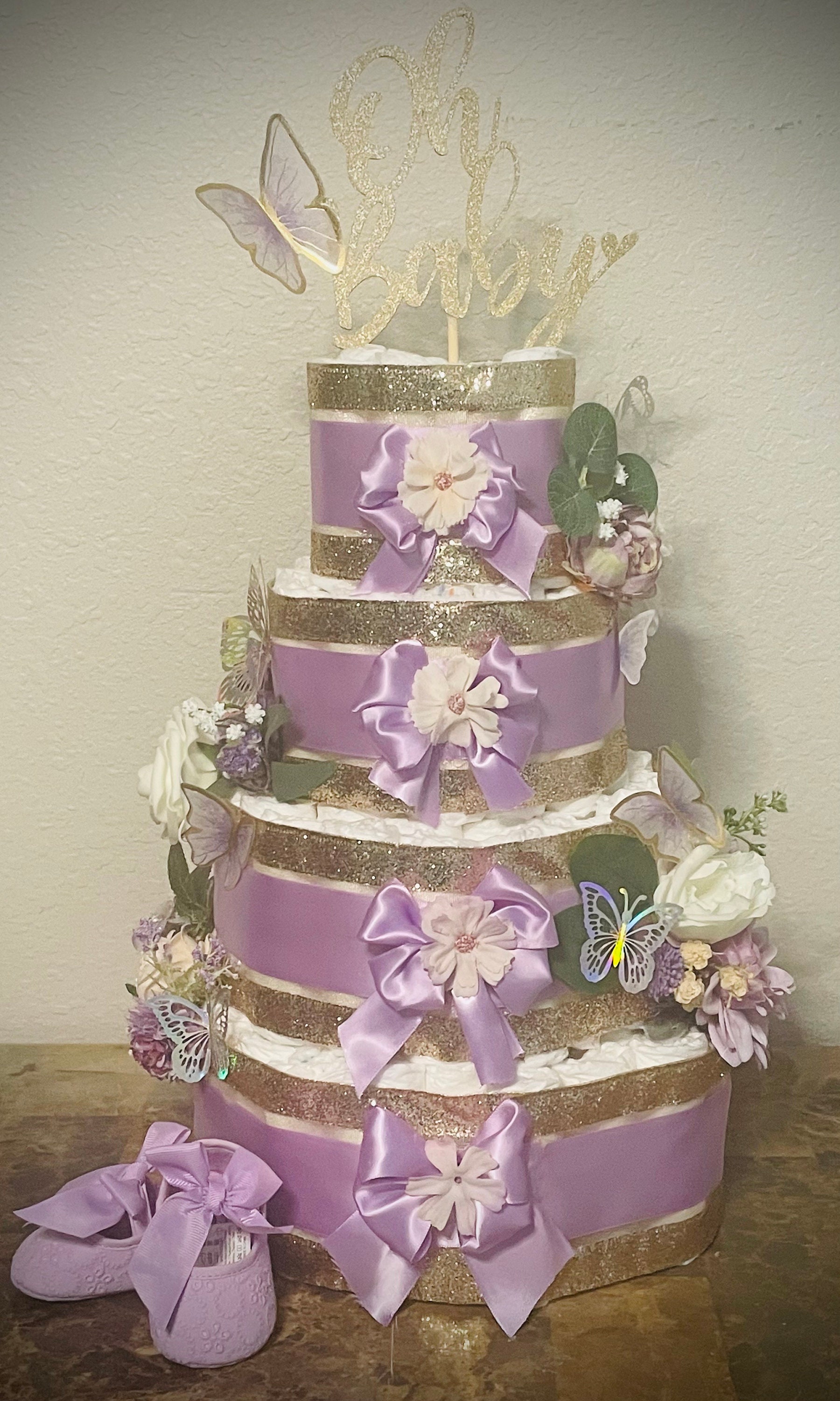 Butterfly Diaper Cake/butterfly Themed Diaper Cake/baby Girl/baby ...