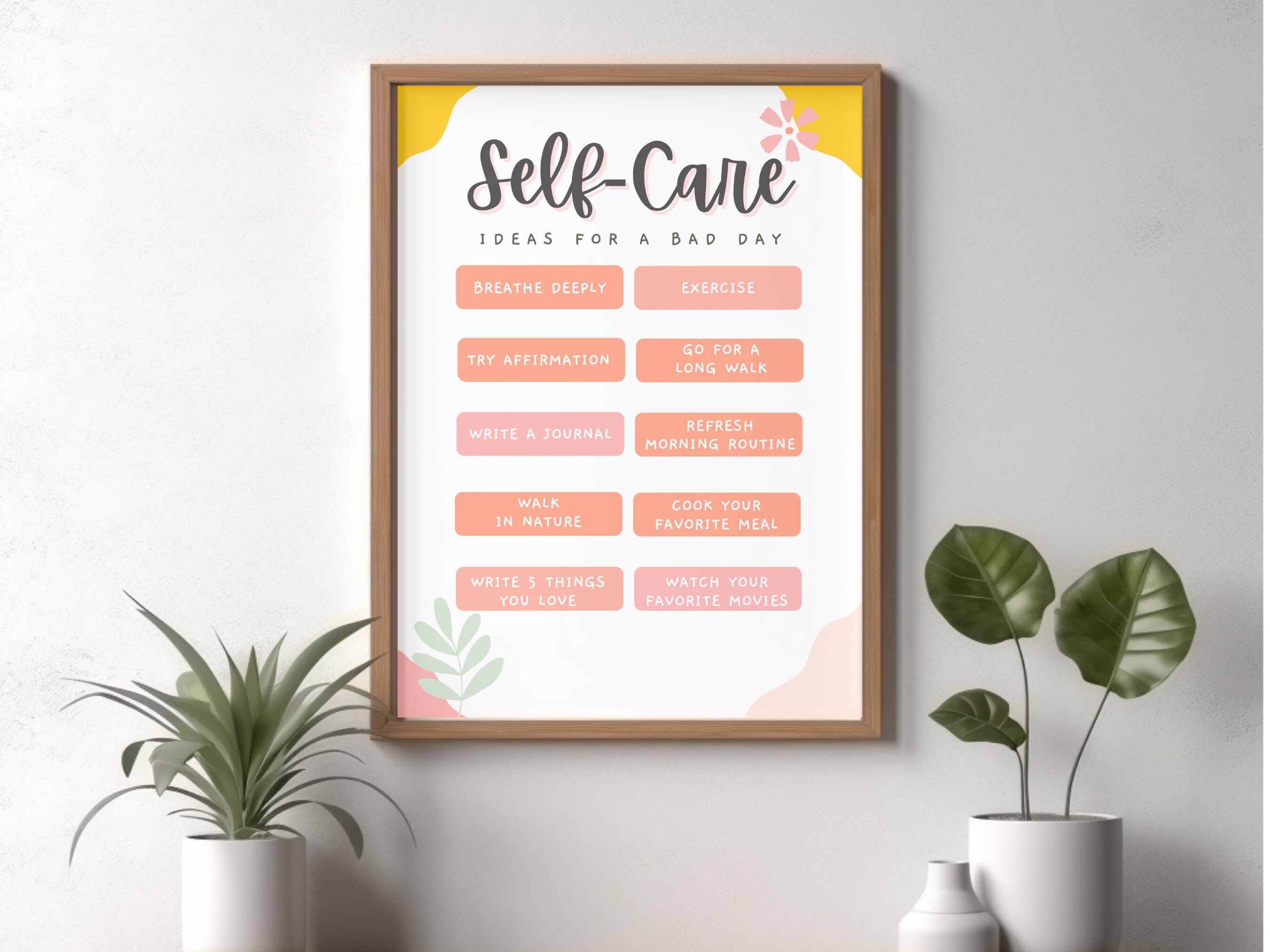 Self Care Ideas Therapist Office Decor Poster, School Counselor Wall ...