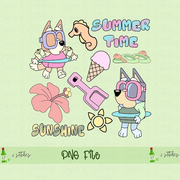 Bluey Summer Png - Etsy