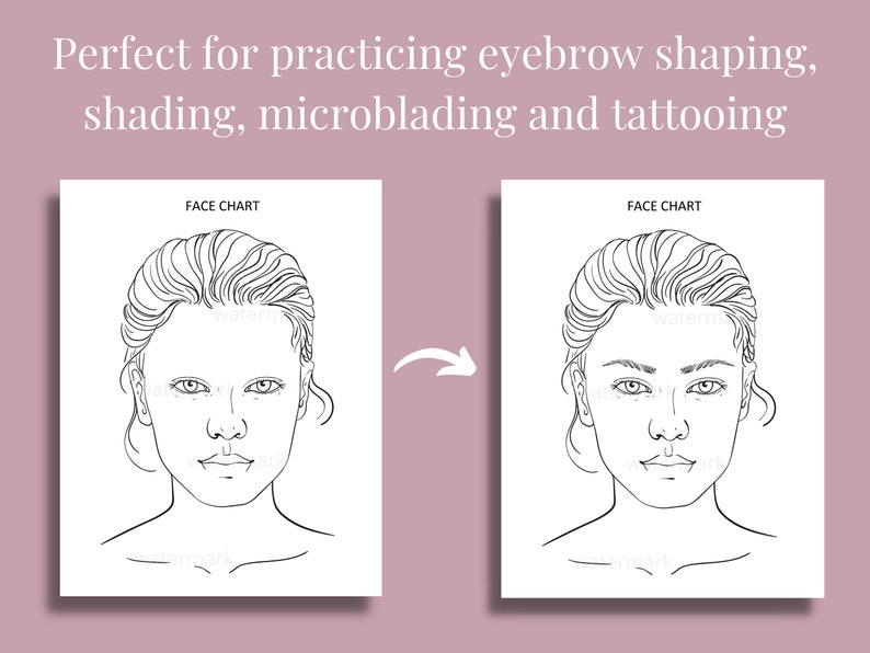 Face Chart for Eyebrow Practice, Face Chart No Eyebrows, Eyebrow ... Face Chart for Eyebrow Practice, Face Chart No Eyebrows, Eyebrow ...