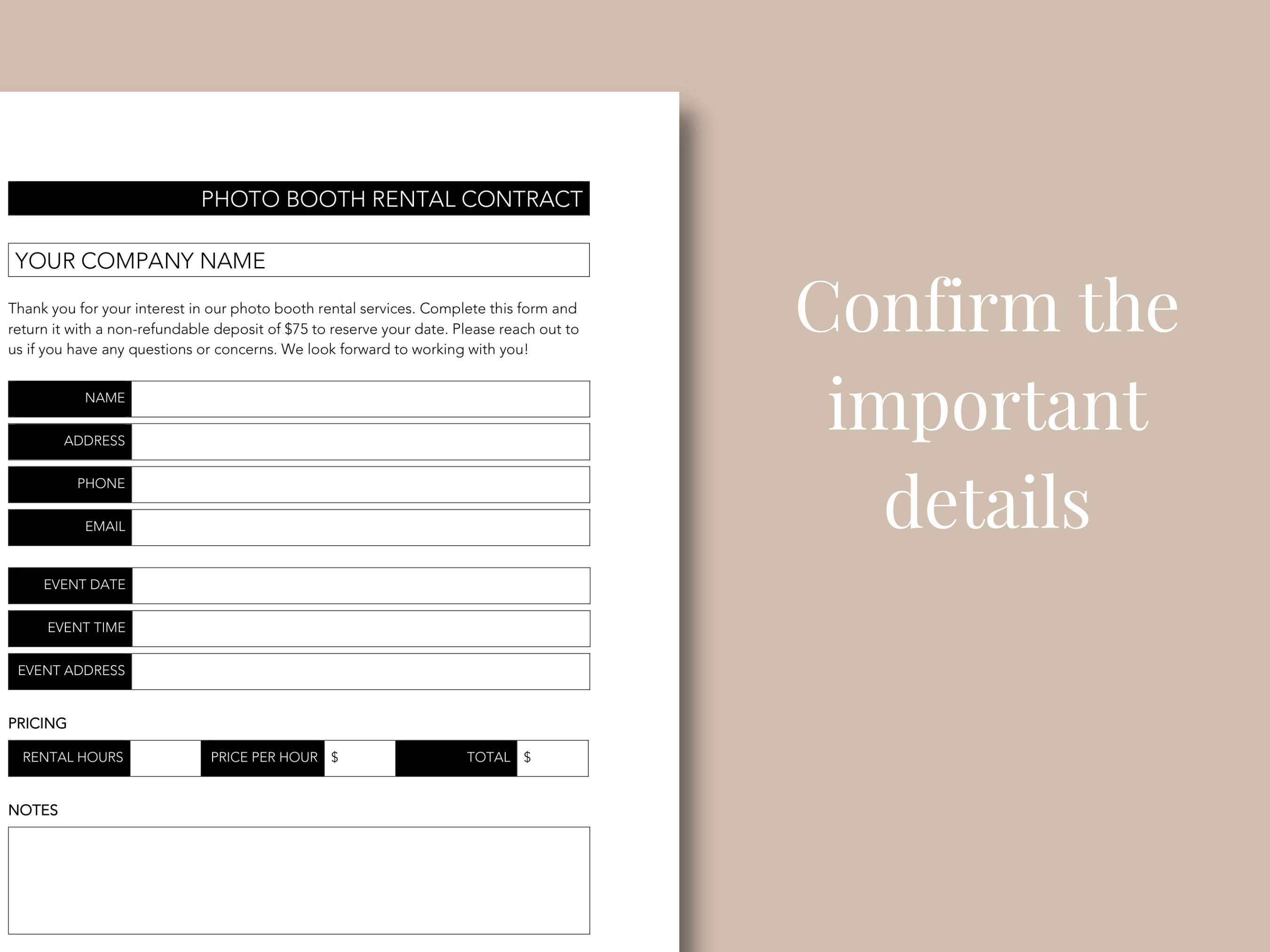 Photo Booth Contract, Photo Booth Agreement, Photo Booth Rental ...