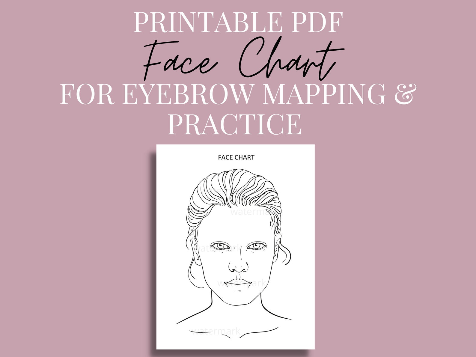 Face Chart for Eyebrow Practice, Face Chart No Eyebrows, Eyebrow ...