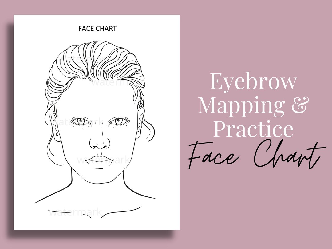 Face Chart for Eyebrow Practice, Face Chart No Eyebrows, Eyebrow ...