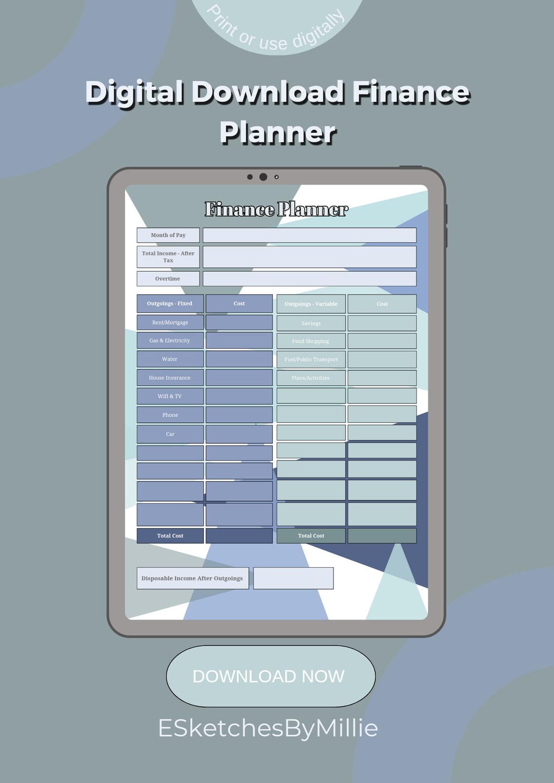 Monthly Finance Planner Finance Organiser Money Planner Finance Diary ...