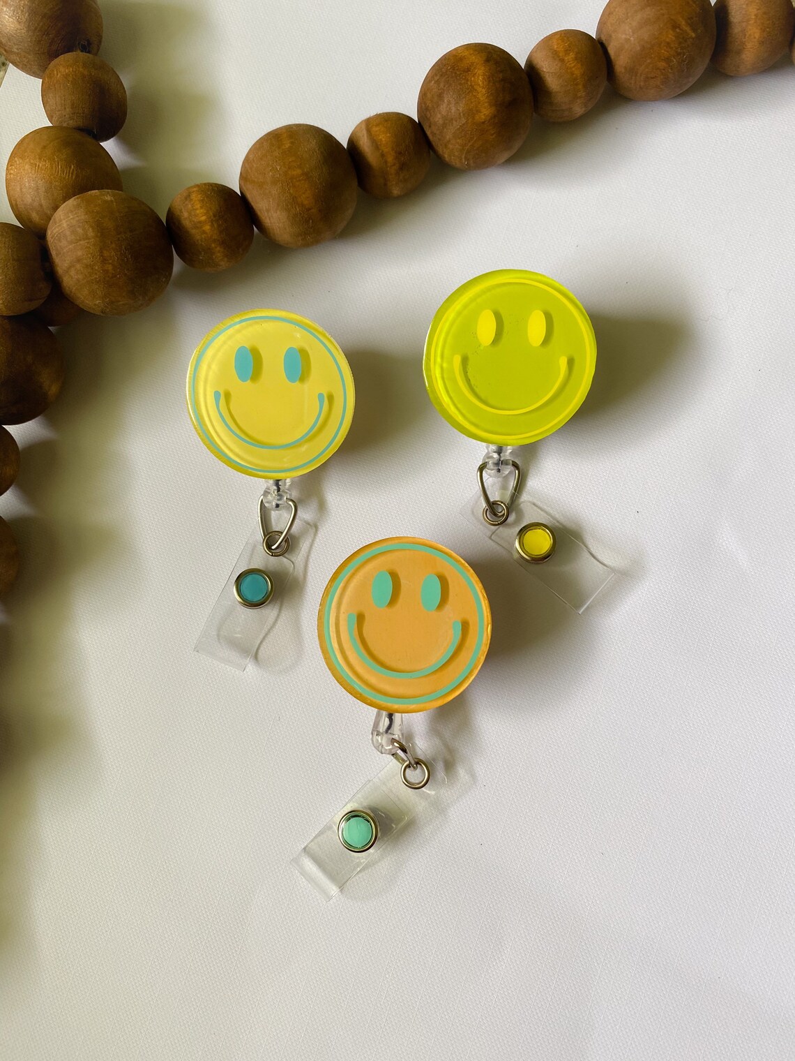 Smiley Face Badge Reel Cute Badge Reel Colorful Badge Reel - Etsy
