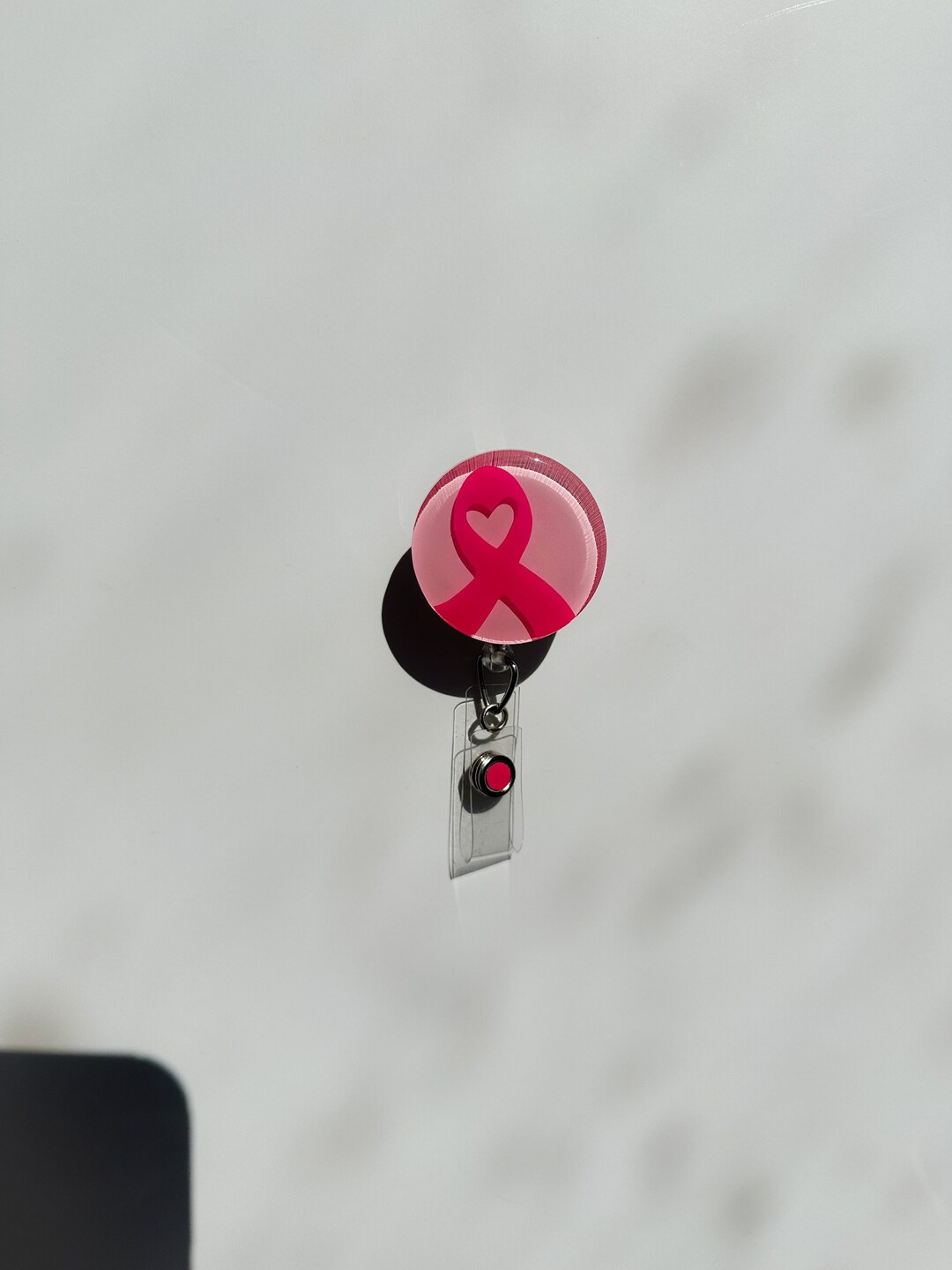 Awareness Ribbon Badge Reel Breast Cancer Ribbon Badge Reel - Etsy