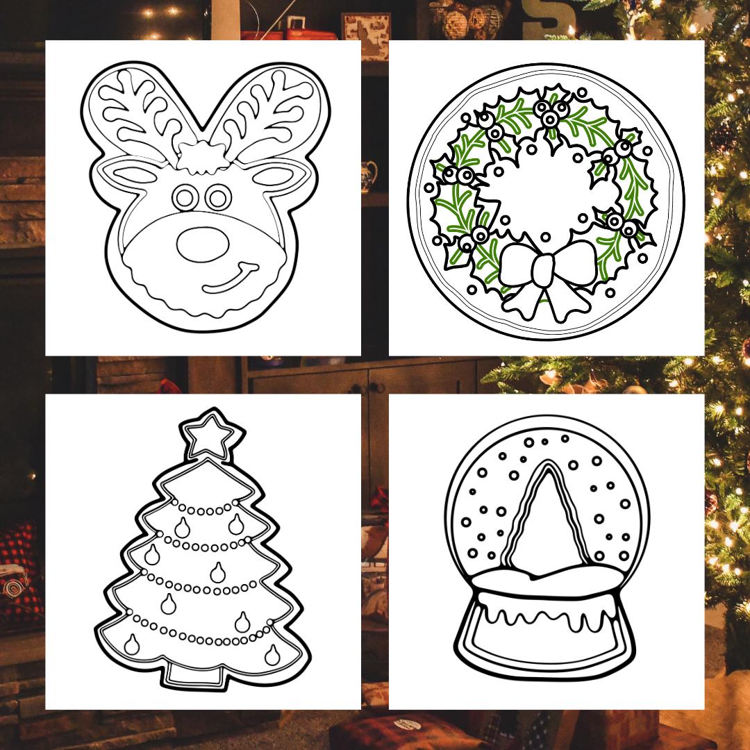 Cute Cozy Christmas Cookie Coloring Pages Printable Cookie, Tree ...
